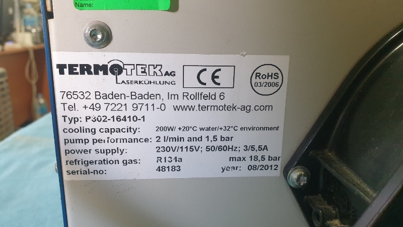 레이저 냉각기,Laser Chiller TERMOTEK 용량 200W/20도 water/32도environment,냉매 ...