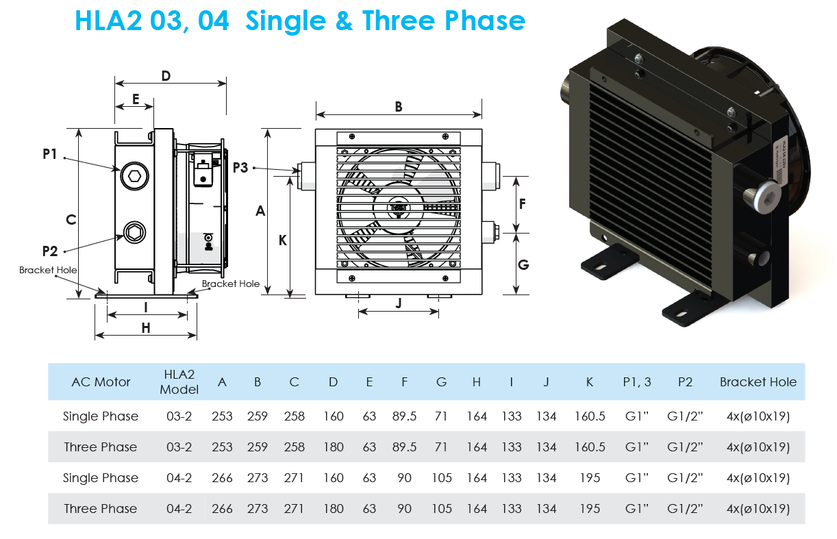 공냉식 오일쿨러 HLA2 07 23 모델 - 하이드로링크