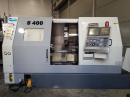 두산 10인치 CNC선반 S-400 중고CNC선반 FANUC 0i-TC, 3,000RPM, 심압대, 터렛 12각, 관통경 70Ø